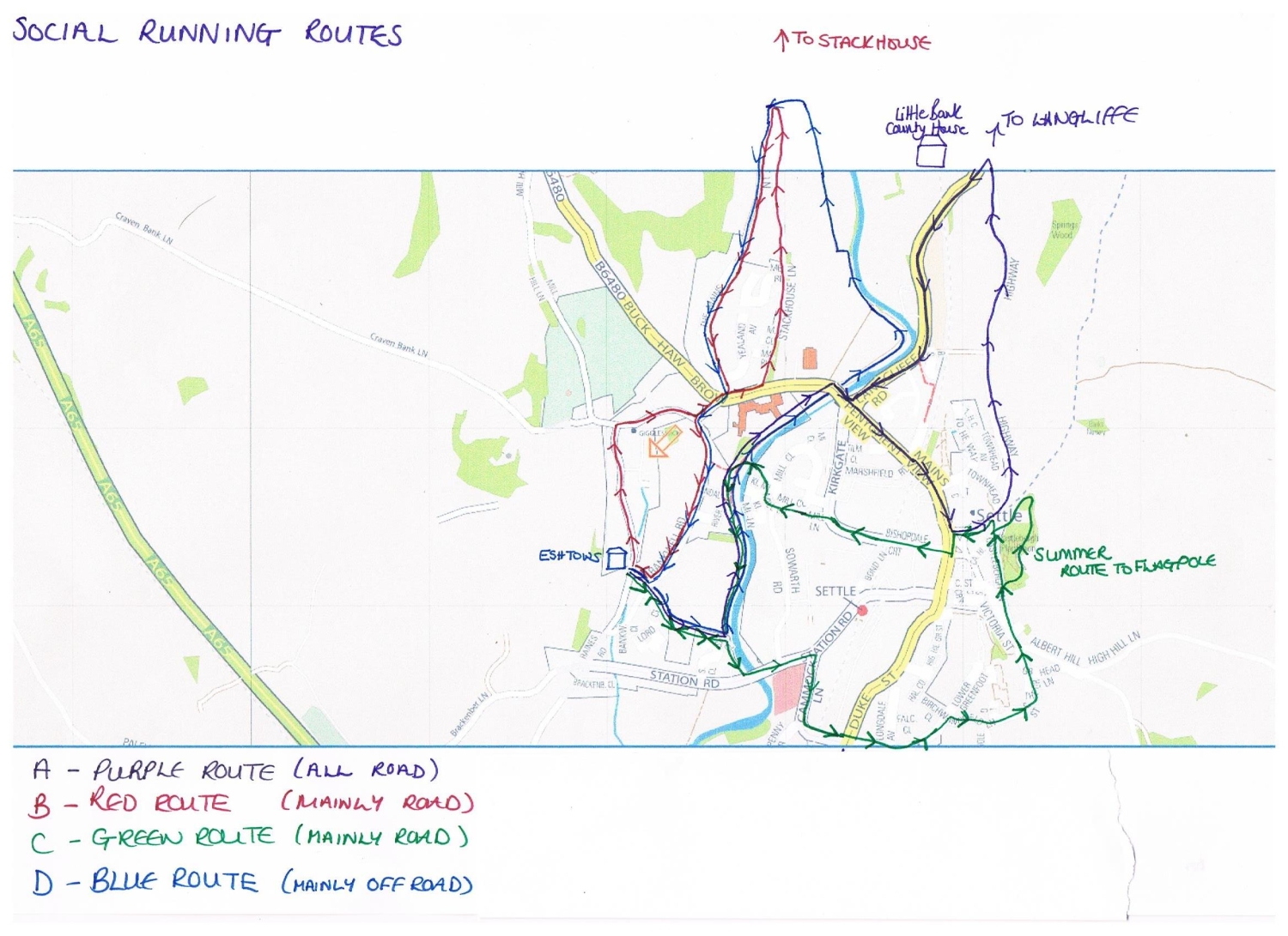 Social Run Routes – Settle Harriers Running Club